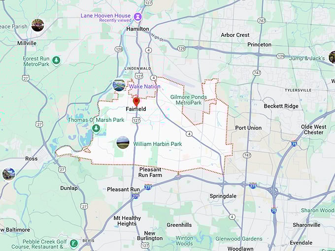 16. fairfield, oh map
