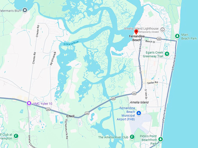 16. fernandina beach nassau county fl map
