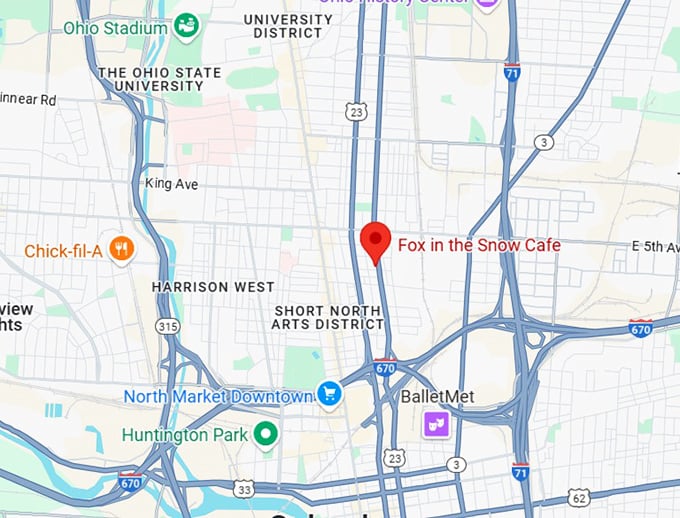 16. fox in the snow cafe map
