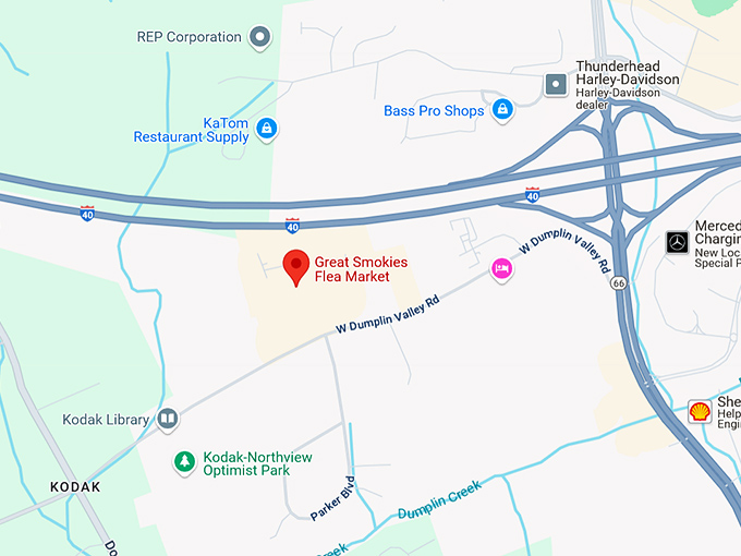 16. great smokies flea market map