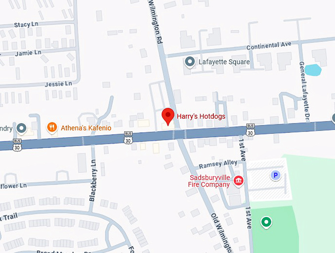 16. harry's hotdogs map