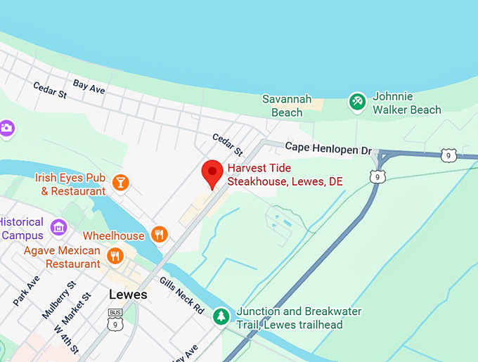 16. harvest tide steakhouse, lewes, de map
