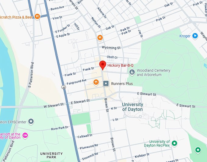 16. hickory bar b q map