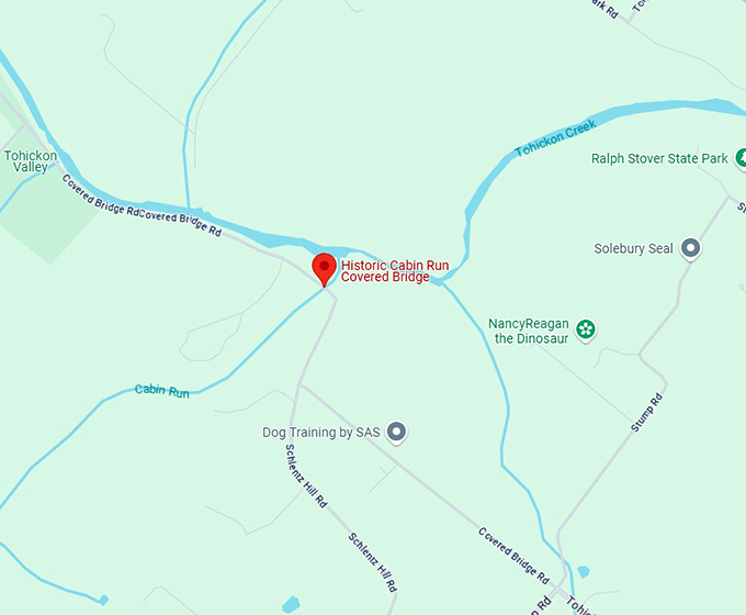 16. historic cabin run covered bridge map