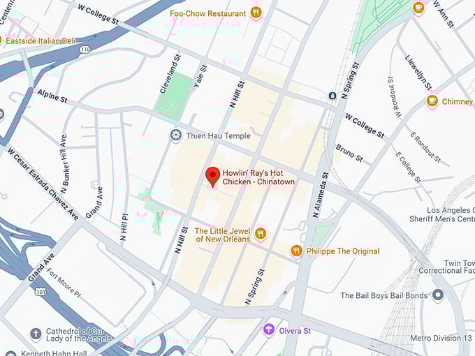 16. howlin' ray's hot chicken chinatown map