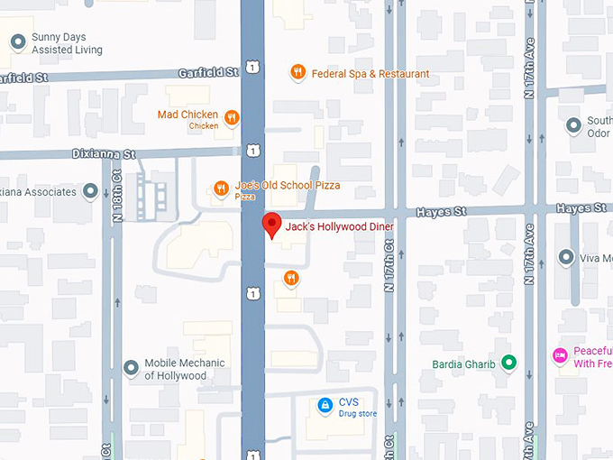 16. jack's hollywood diner map