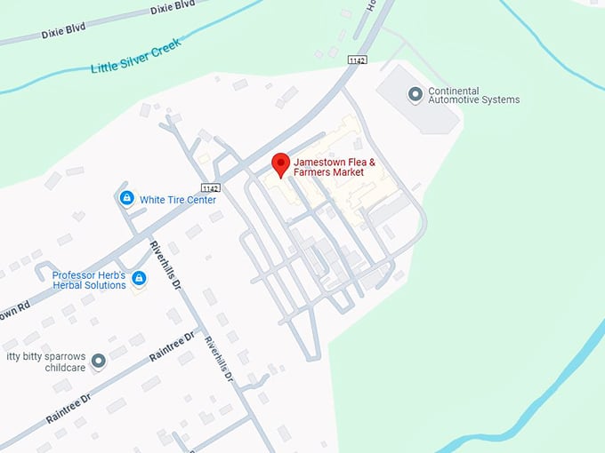 16. jamestown flea & farmers market map