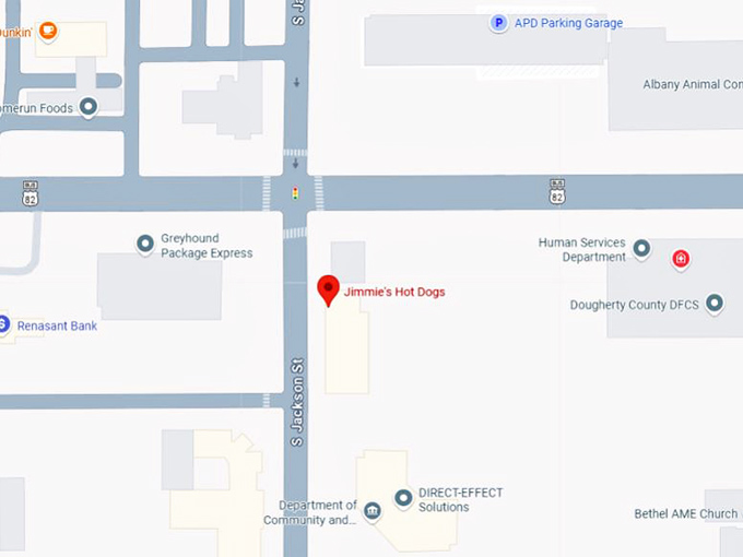 16. jimmie's hot dogs map