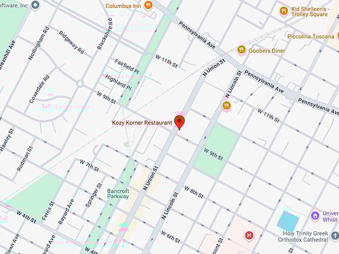 16. kozy korner restaurant map