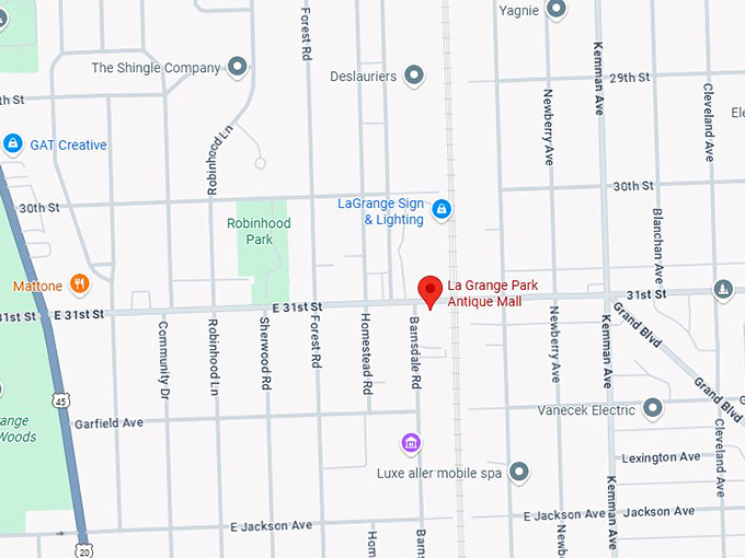 la grange park antique mall map
