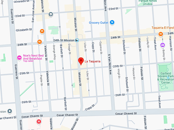 16. la taqueria map