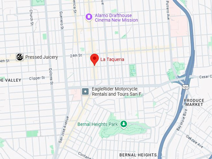 16. la taqueria map