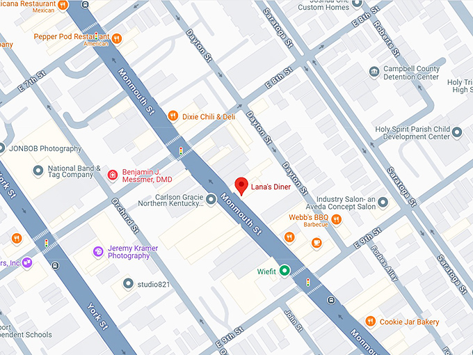 16. lana's diner map
