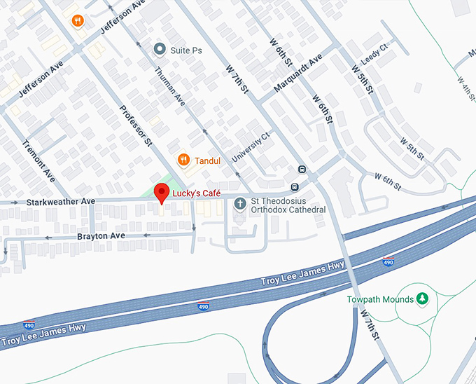 16. lucky's café map