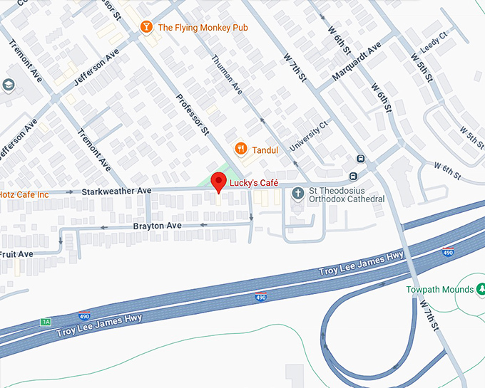 16. lucky’s cafe map