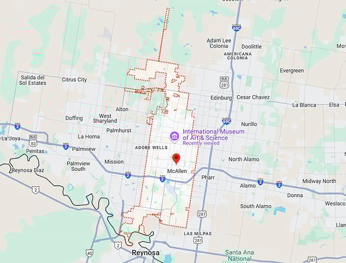 16. mcallen, tx map