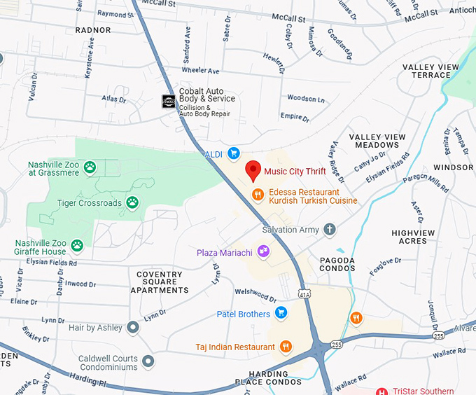 16. music city thrift map