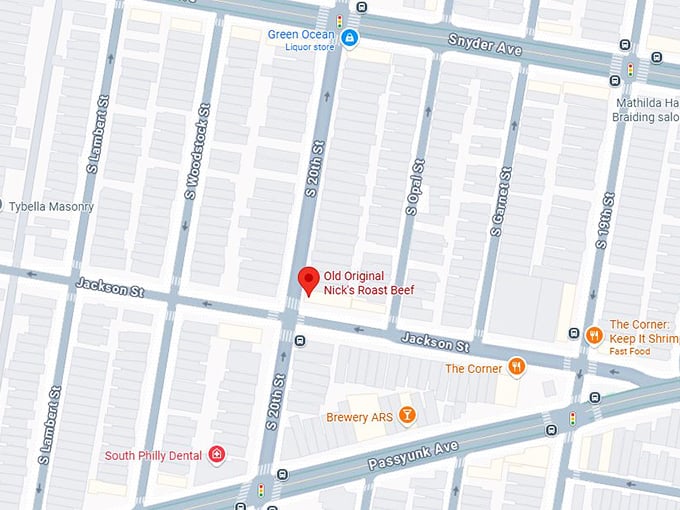 16. old original nick's roast beef map
