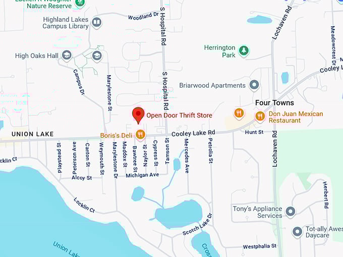 16. open door thrift store map