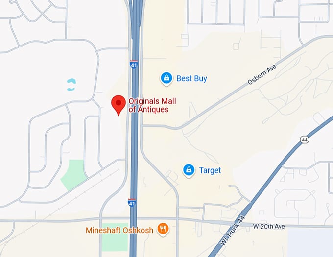 16. originals mall of antiques map