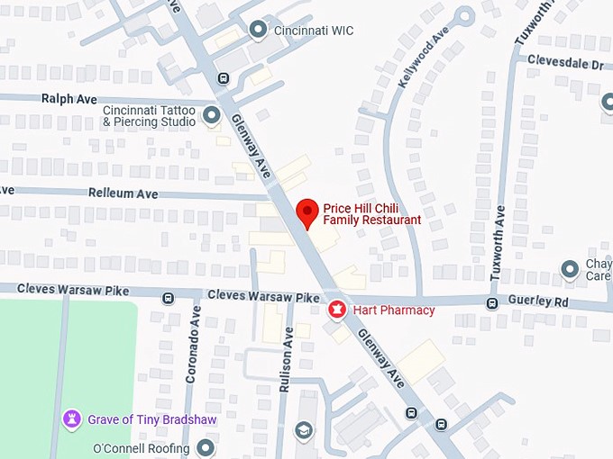 16. price hill chili family restaurant map