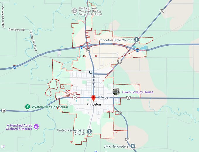 16. princeton, il map