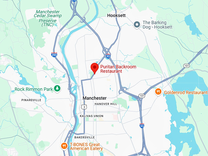 16. puritan backroom restaurant map