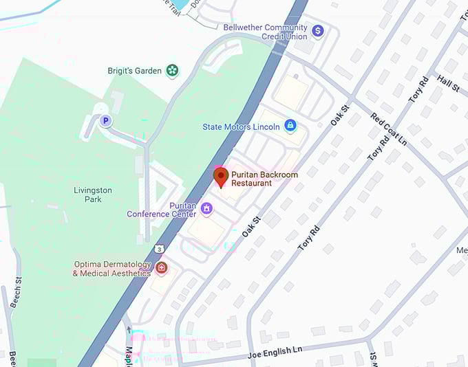 16. puritan backroom restaurant map