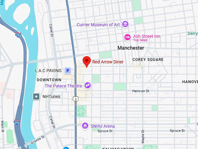 red arrow diner map