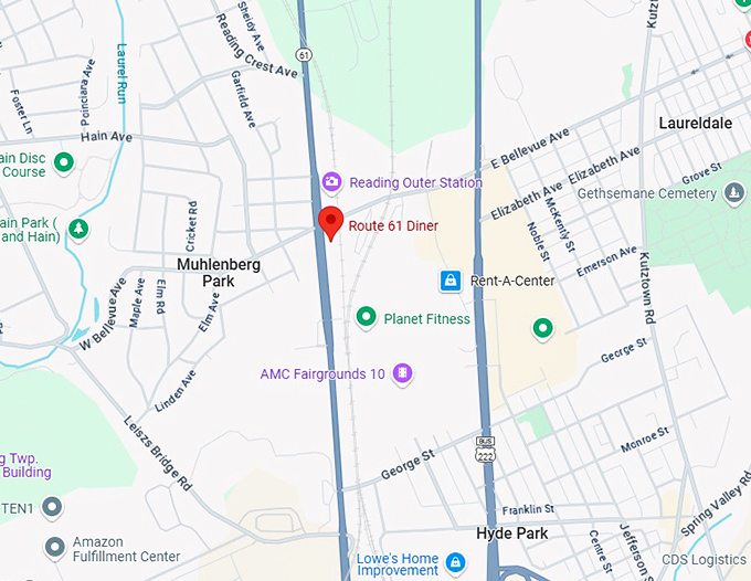 route 61 diner map