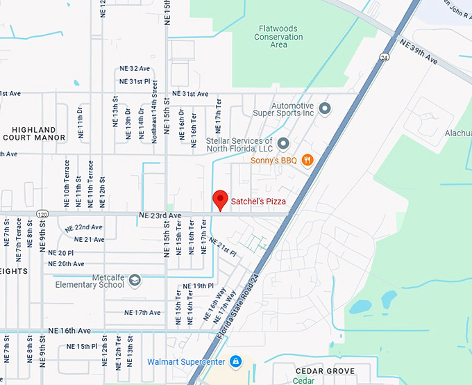 16. satchel's pizza map