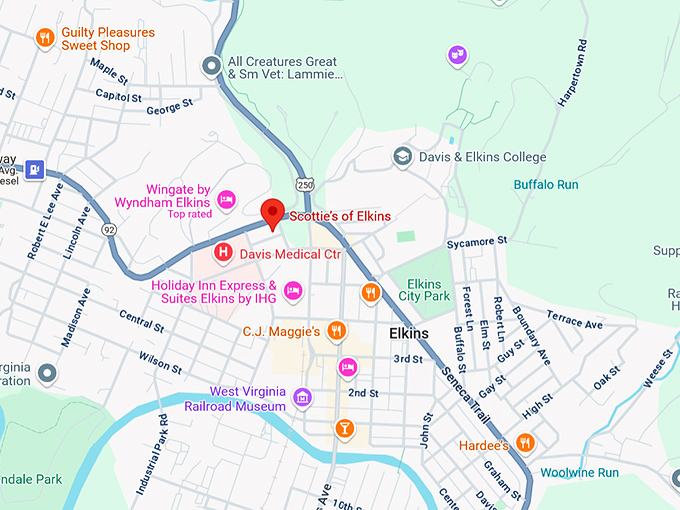 16. scottie’s of elkins map