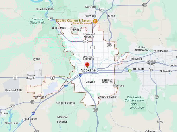 16. spokane, wa map