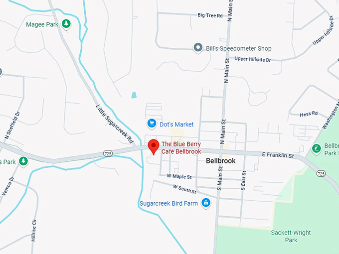 16. the blue berry café bellbrook map