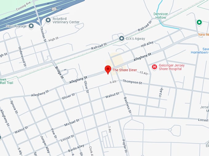16. the shore diner map