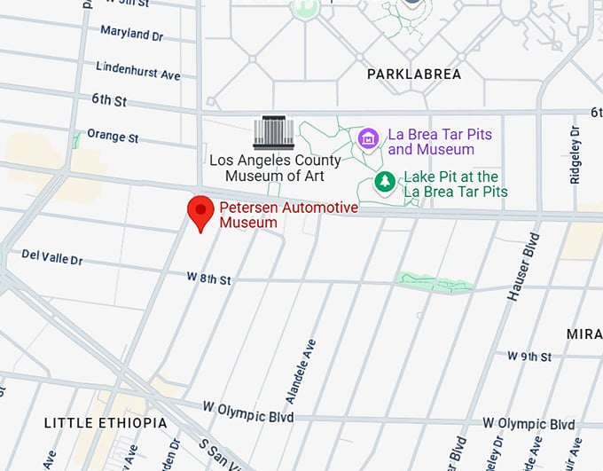 16. the vault at petersen automotive museum map