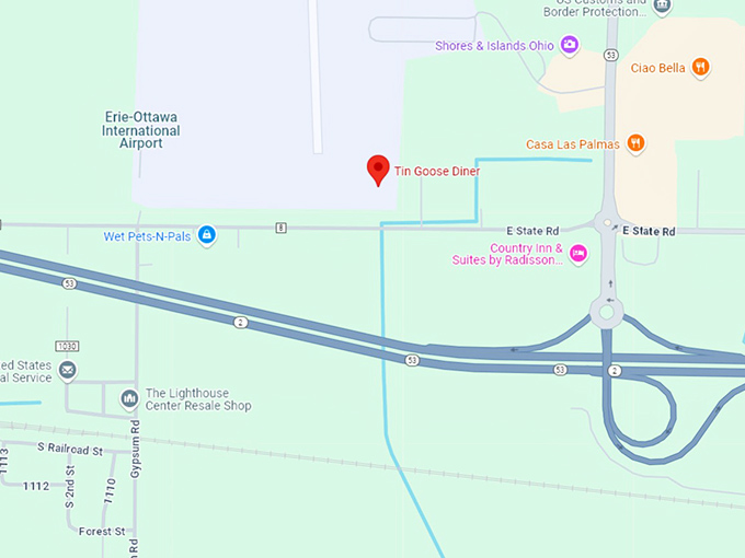 tin goose diner map