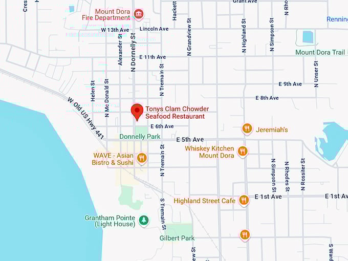 16. tonys clam chowder seafood restaurant map
