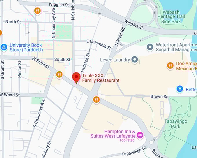 16. triple xxx family restaurant map