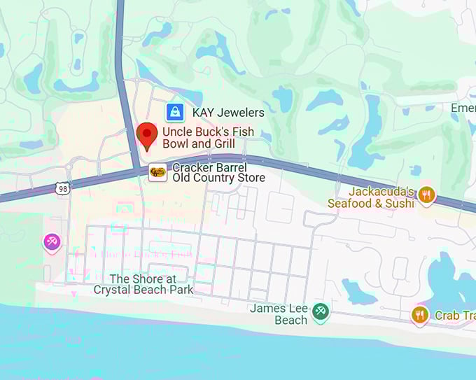 16. uncle buck’s fish bowl and grill map