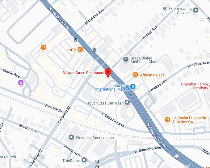 village green restaurant map
