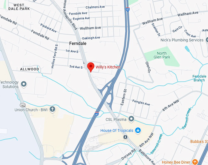 willy's kitchen map