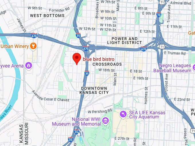 16. blue bird bistro map
