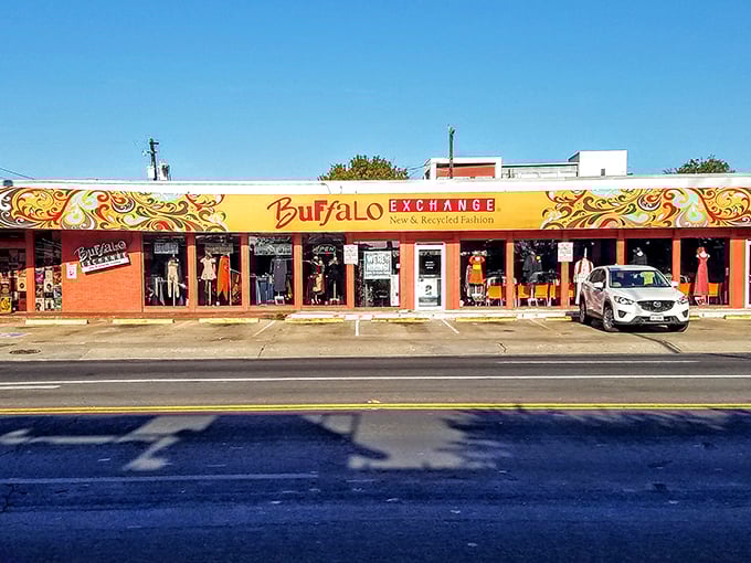 Buffalo Exchange (Austin): "That vibrant orange storefront is like Austin itself – impossible to ignore and bursting with personality!"