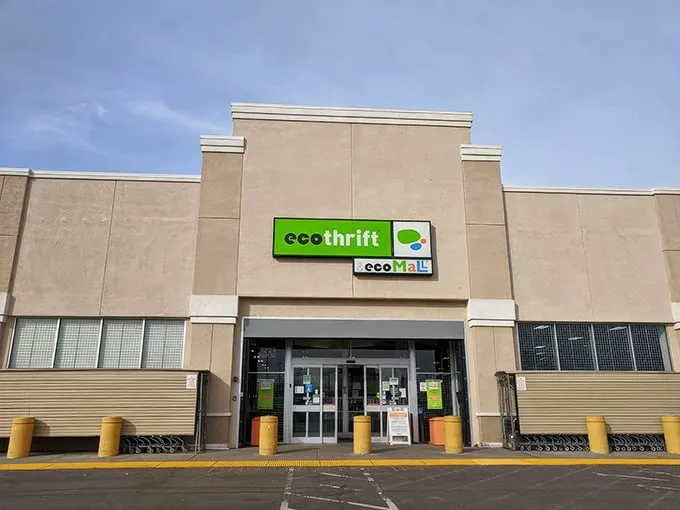 The green glow of Eco Thrift beckons like a lighthouse for bargain hunters. This Sacramento treasure trove promises adventures in every aisle!