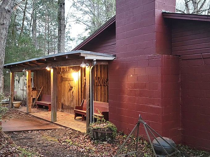 The Farm House's rustic wooden exterior isn't just charming—it's a portal to steak paradise hiding in plain sight.