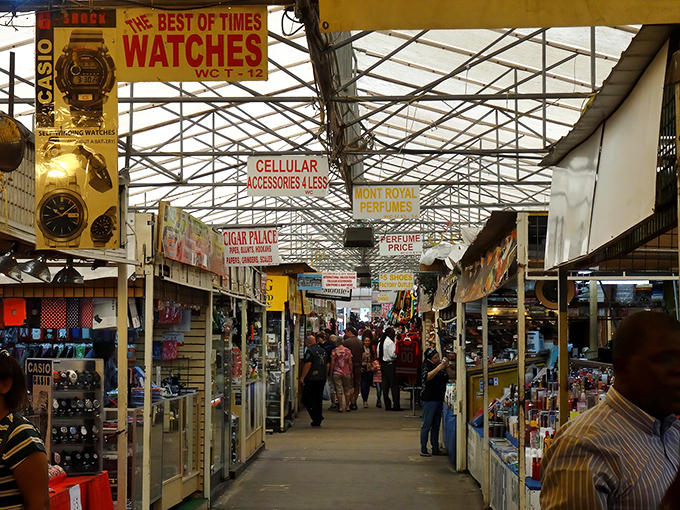 Rows of treasures stretch endlessly under bright lights - it's like a treasure hunter's paradise come to life. 