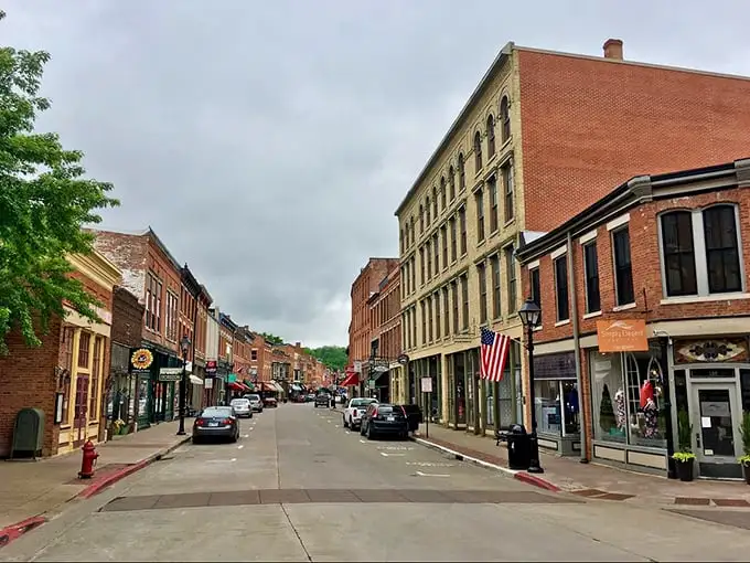 Galena's Main Street looks like a movie set, but it's the real deal – historic brick buildings where time decided to take a permanent vacation.