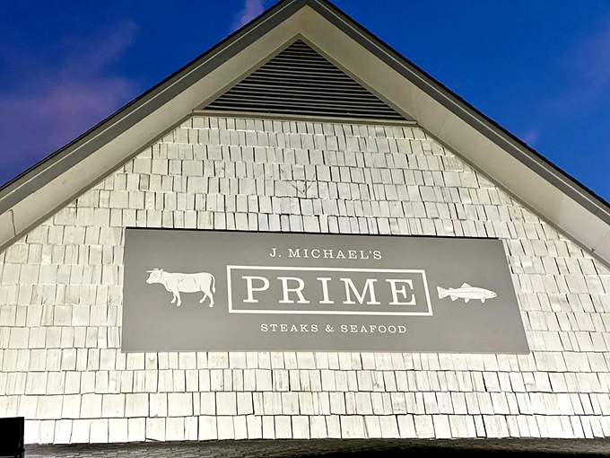 The rustic elegance of J. Michael's Prime beckons like a mountain lodge that happens to serve spectacular steaks.
