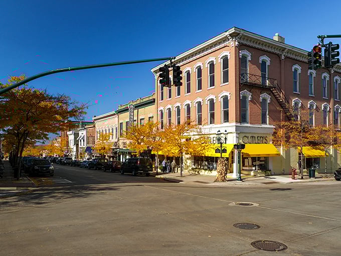 Petoskey's historic Gaslight District glows with charm – brick buildings and yellow awnings that have witnessed generations of Michigan stories.